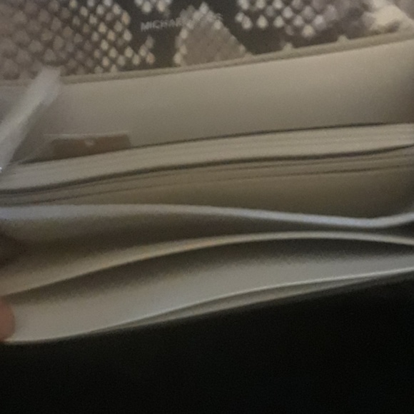 Michael Kors | Bags | Mk Luxe Python Embossed Leather Carry All Wallet ...